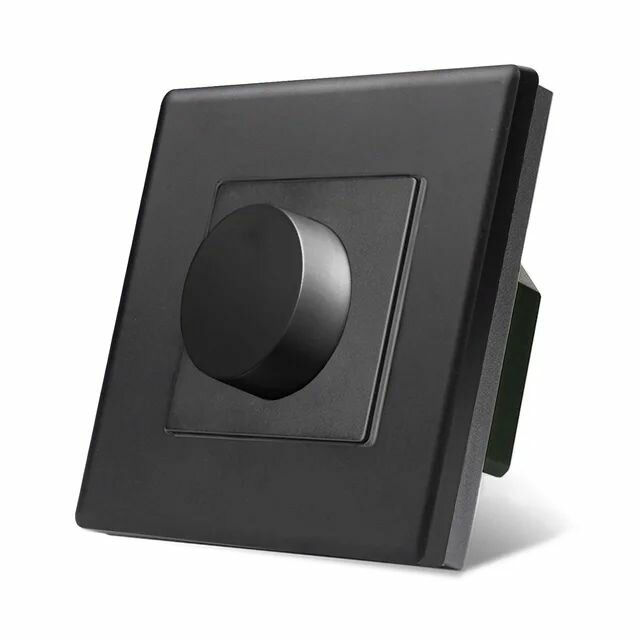 Выключатель диммер, 1пост рамка пластик 86х86мм цвет черный