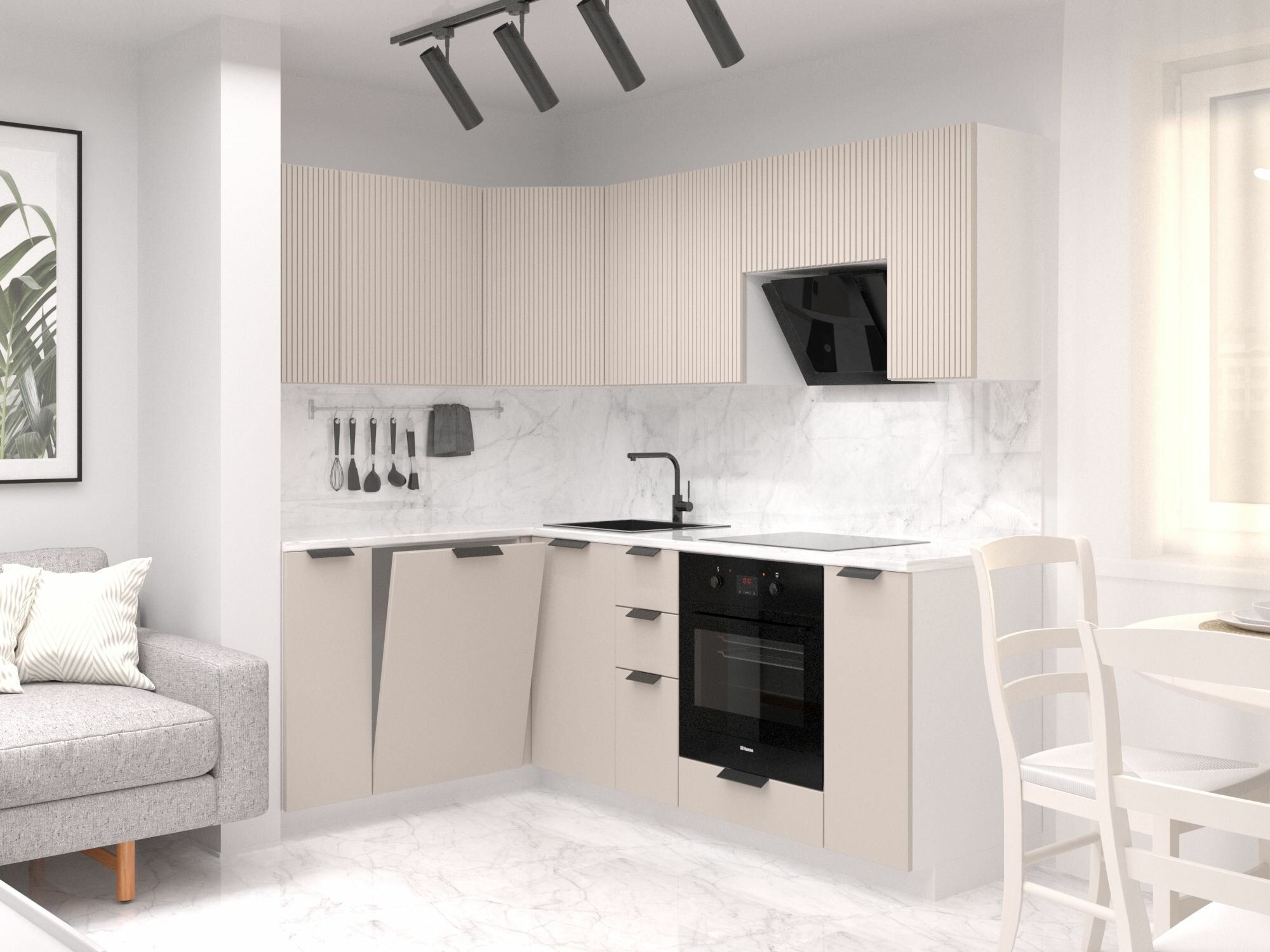 Кухонный гарнитур Евро Лайн Агат, 1500/2200 мм