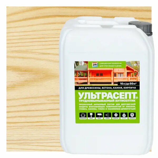 Антисептик Jobi Ультрасепт для дерева и камня 10 л