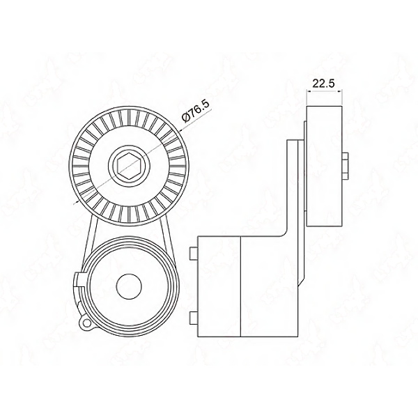 LYNXAUTO pt-3032 (0N1466 / 0N1466S / 1218301900) натяжитель с роликом / приводной Chevrolet (Шевроле) Lacetti (Лачети)