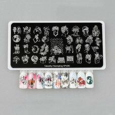 Стемпинг swanky stamping пластина 086