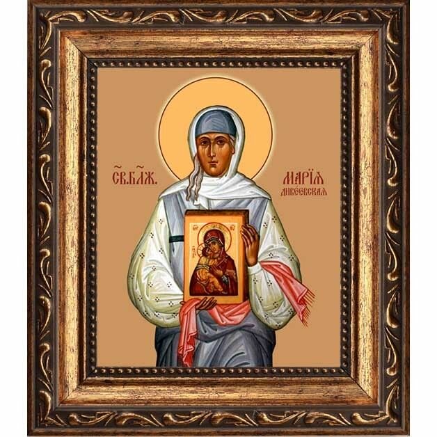 Мария Дивеевская Святая блаженная. Икона на холсте. (10 х 12 см / В раме)