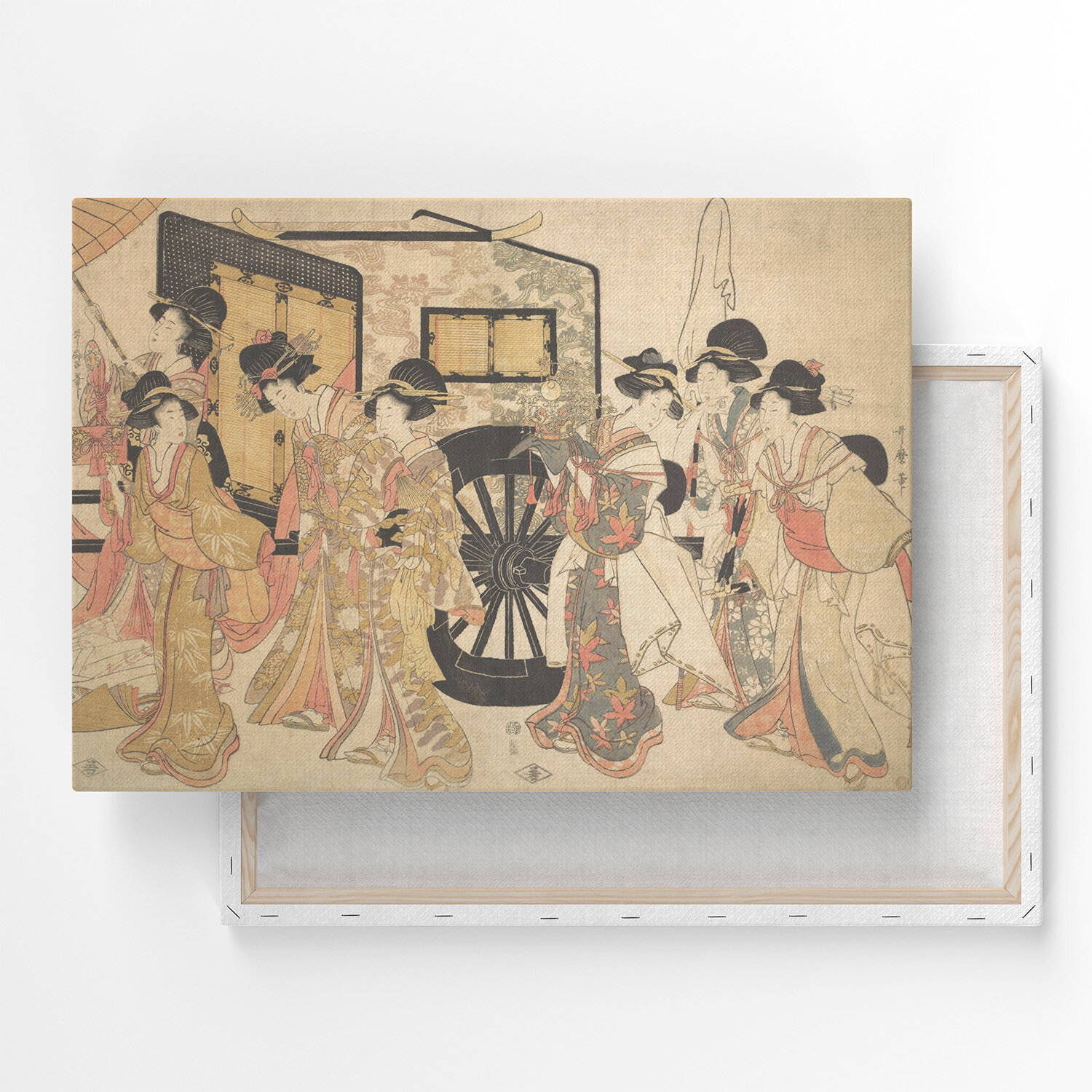 Картина на холсте, репродукция / Китагава Утамаро - Courtesans Imitating / Размер 30 x 40 см