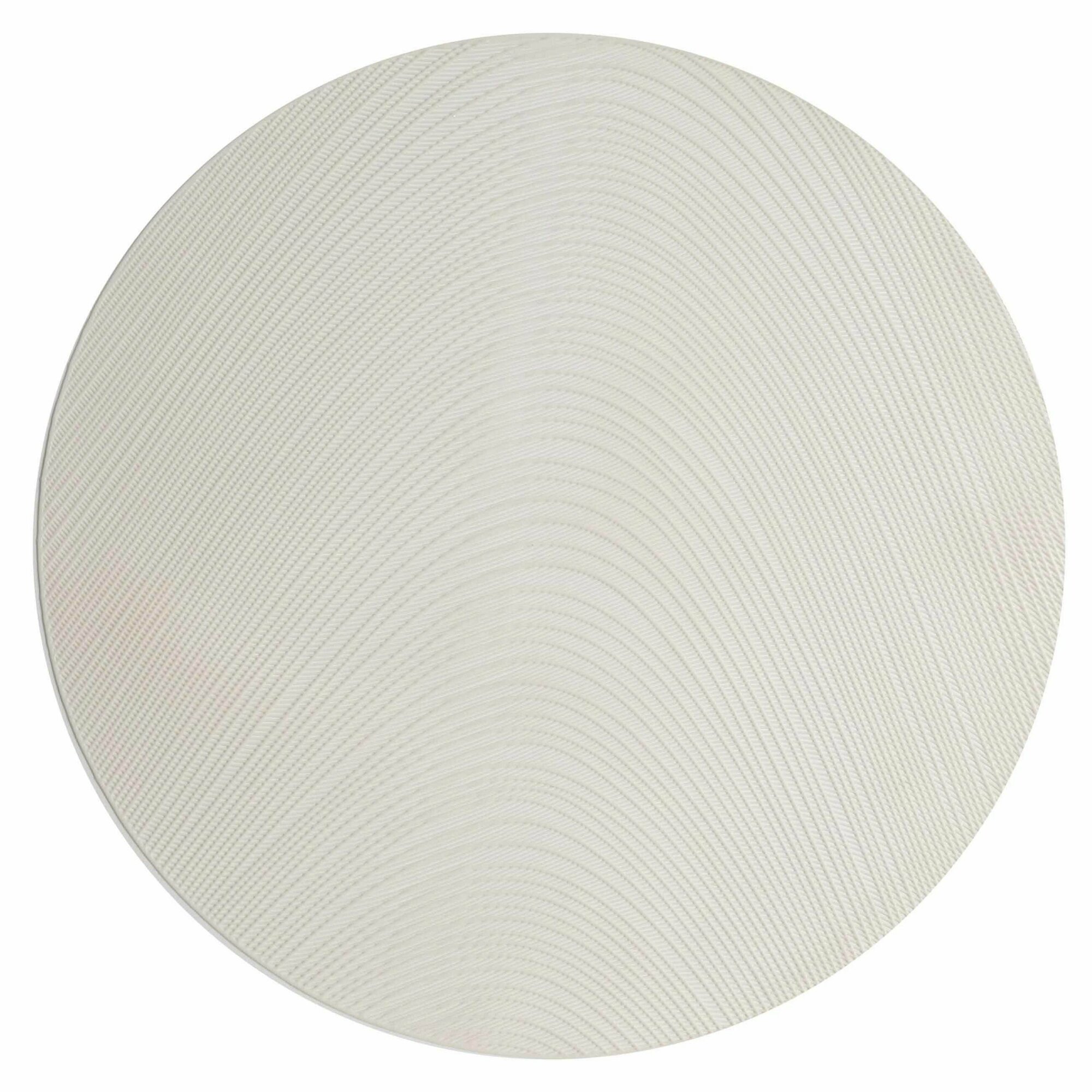Салфетка под приборы, 38 см, ПВХ, круглая, белая, Azhur Grid, Kuchenland
