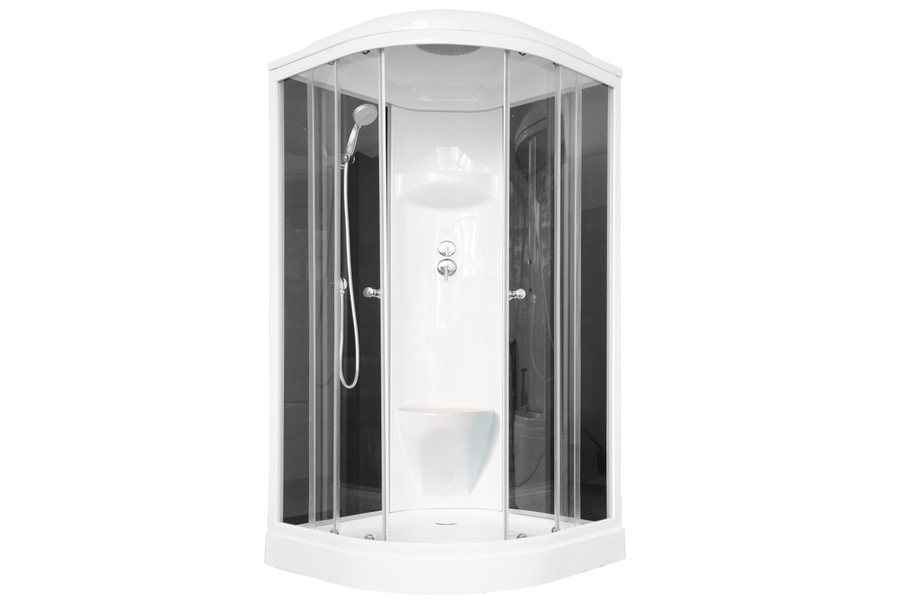 Душевая кабина (черное/прозрачное) 90x90x217