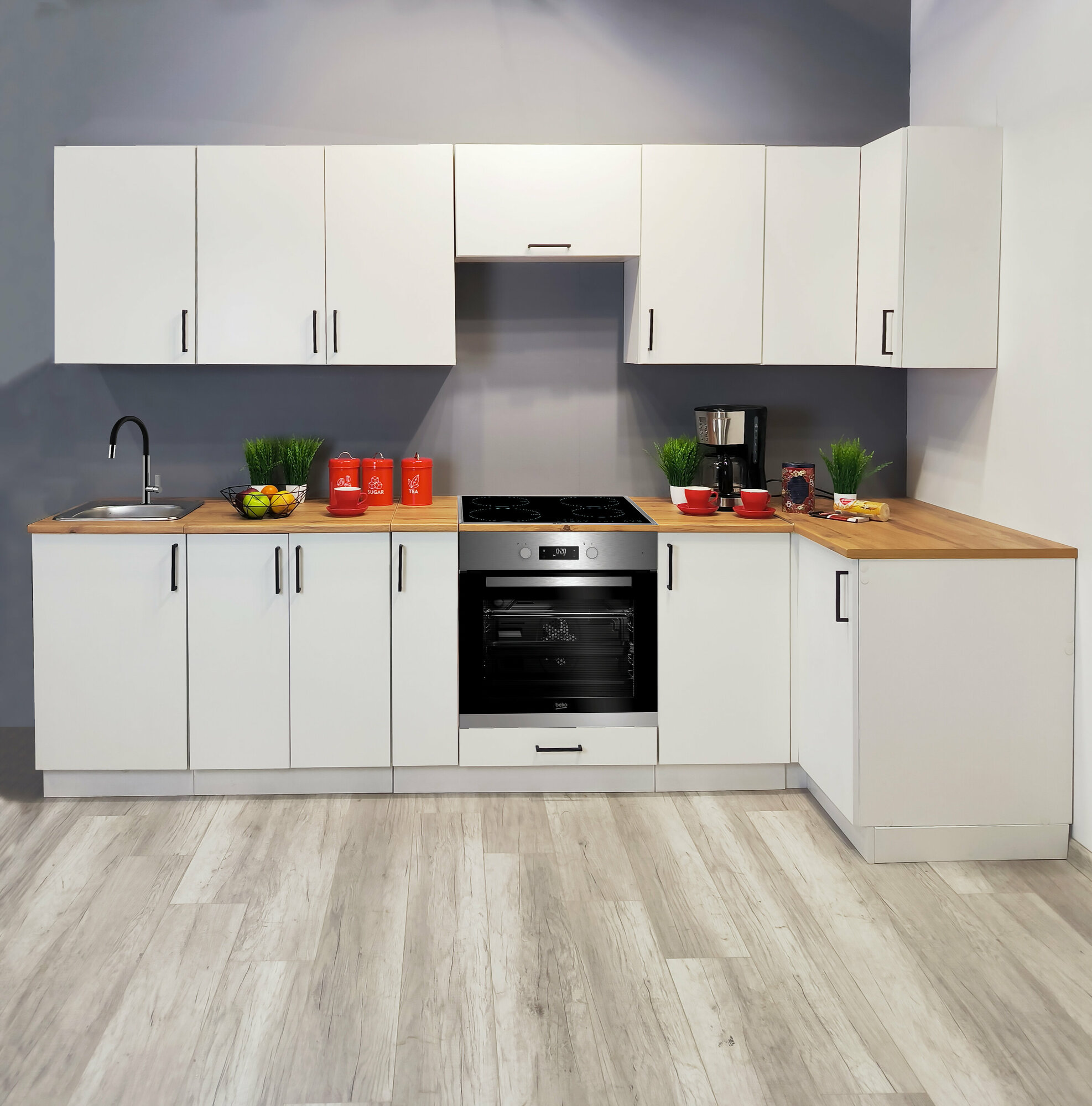 Шкаф навесной для кухни с газлифтом, цвет "Белый" ширина 60 см, ЛДСП