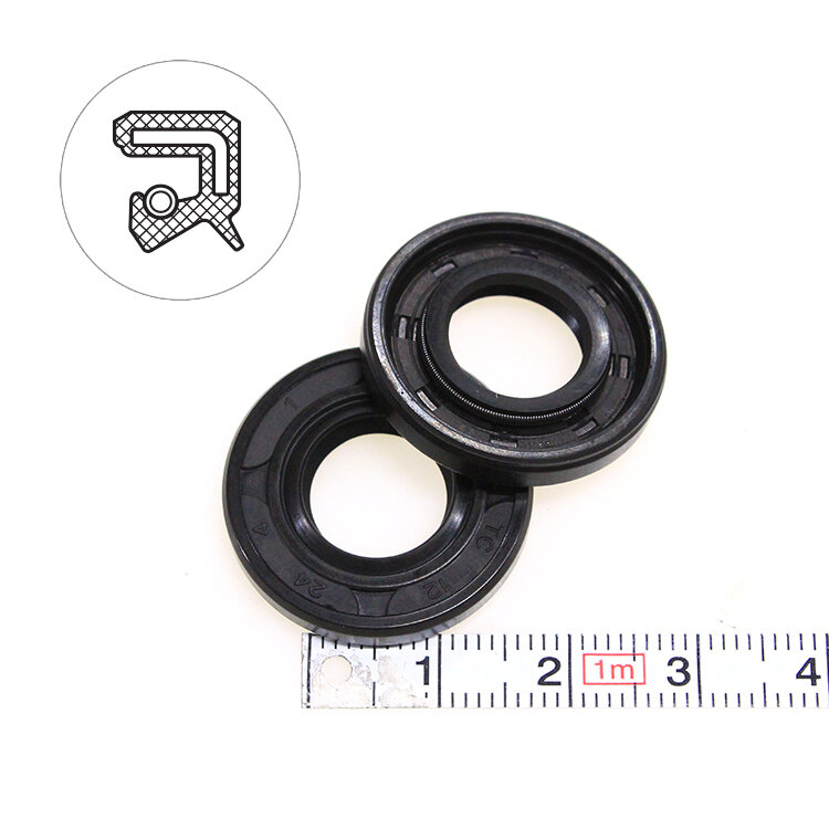 Манжета армированная (Сальник) 12х24х4 (тип 2 / TC) 70NBR (упаковка 2 шт.)