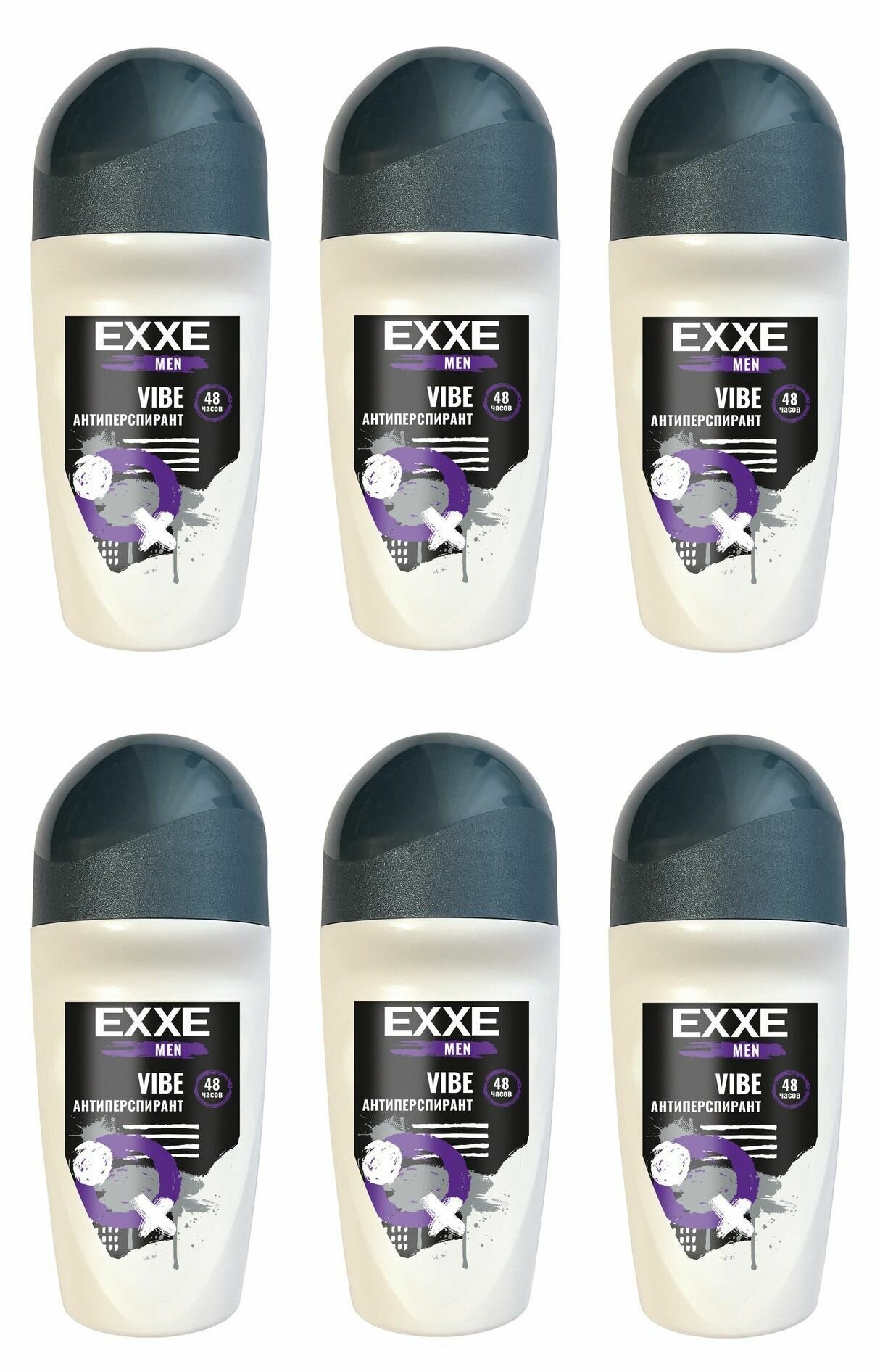 EXXE MEN Дезодорант антиперспирант VIBE, 50 мл (ролик), 6 шт