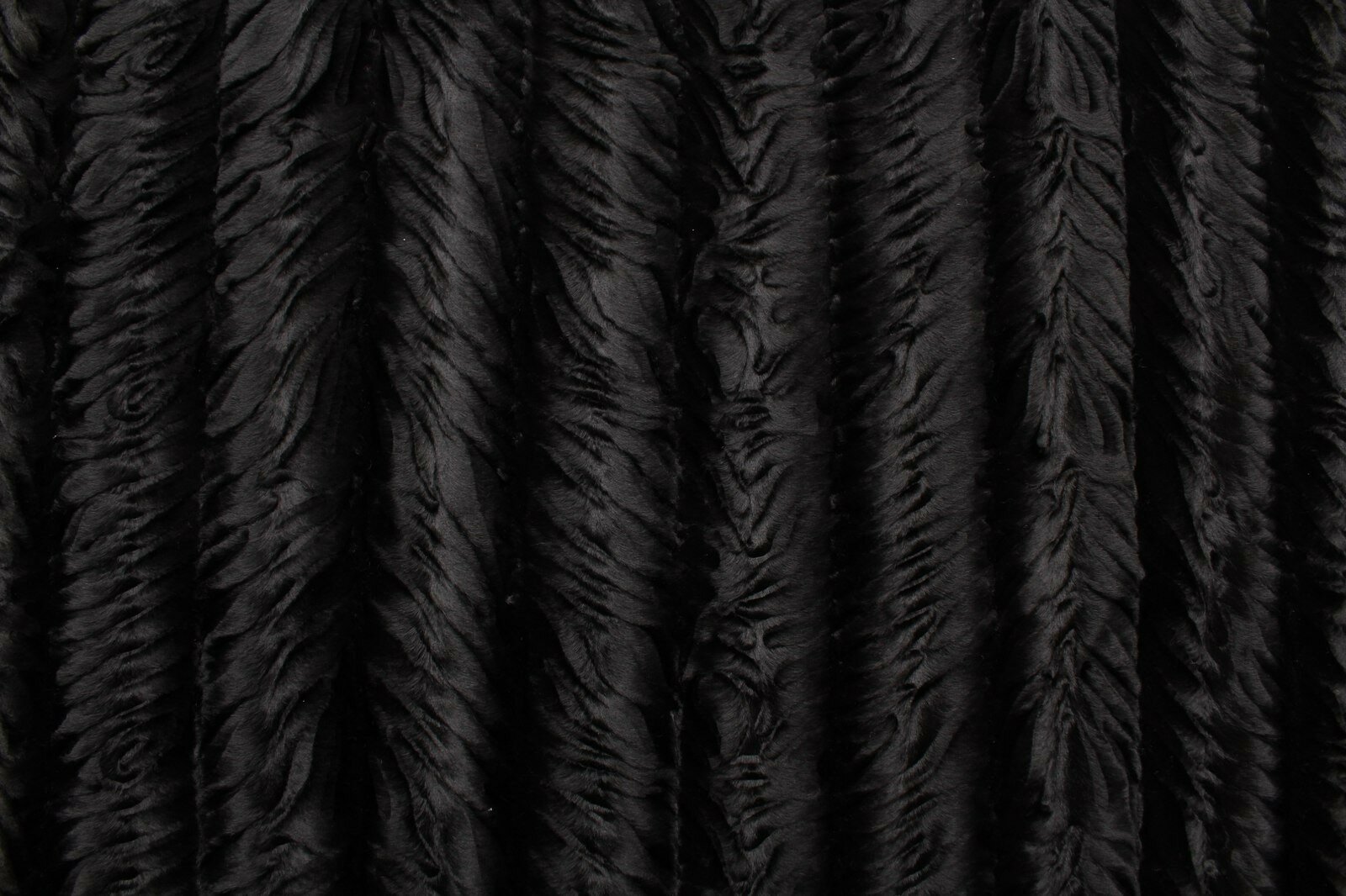 Ткань Мех искусственный чёрный под каракуль, ш148см, 0,5 м