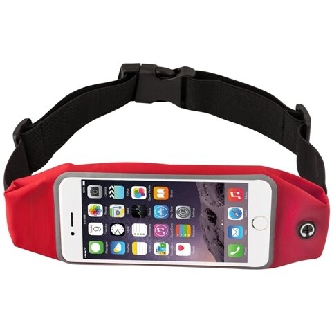Спортивный чехол на пояс для смартфонов 5.5" Running Belt, красный