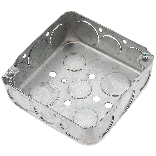 Коробка 52151 - 1/2", 3/4" протяжная 100х100х38х1.0 мм с отверстиями, оцинк. сталь (5 шт. в комплекте)