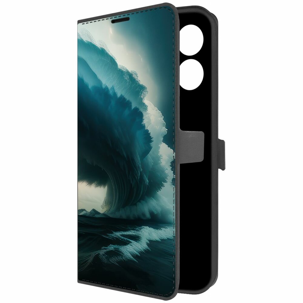 Чехол-книжка Krutoff Eco Book для Honor X7a Plus Торнадо (черный)