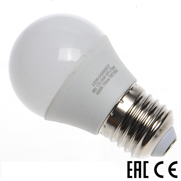 Лампа 10Вт LED10-G45/845/E27 220В 4500К светодиодная шарик холодный белый свет (Camelion) (5 шт. в комплекте)