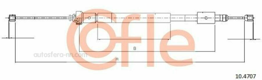 COFLE 92104707 Трос стояночного тормоза задн прав CITROEN BERLINGO all ch08394>> 97-