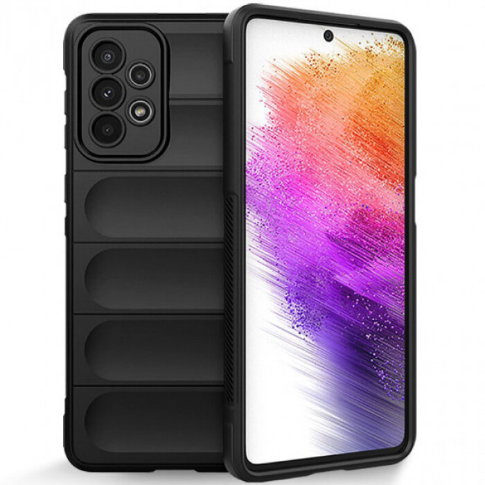 Flex Silicone Противоударный чехол для Samsung Galaxy A73 с защитой камеры и микрофиброй