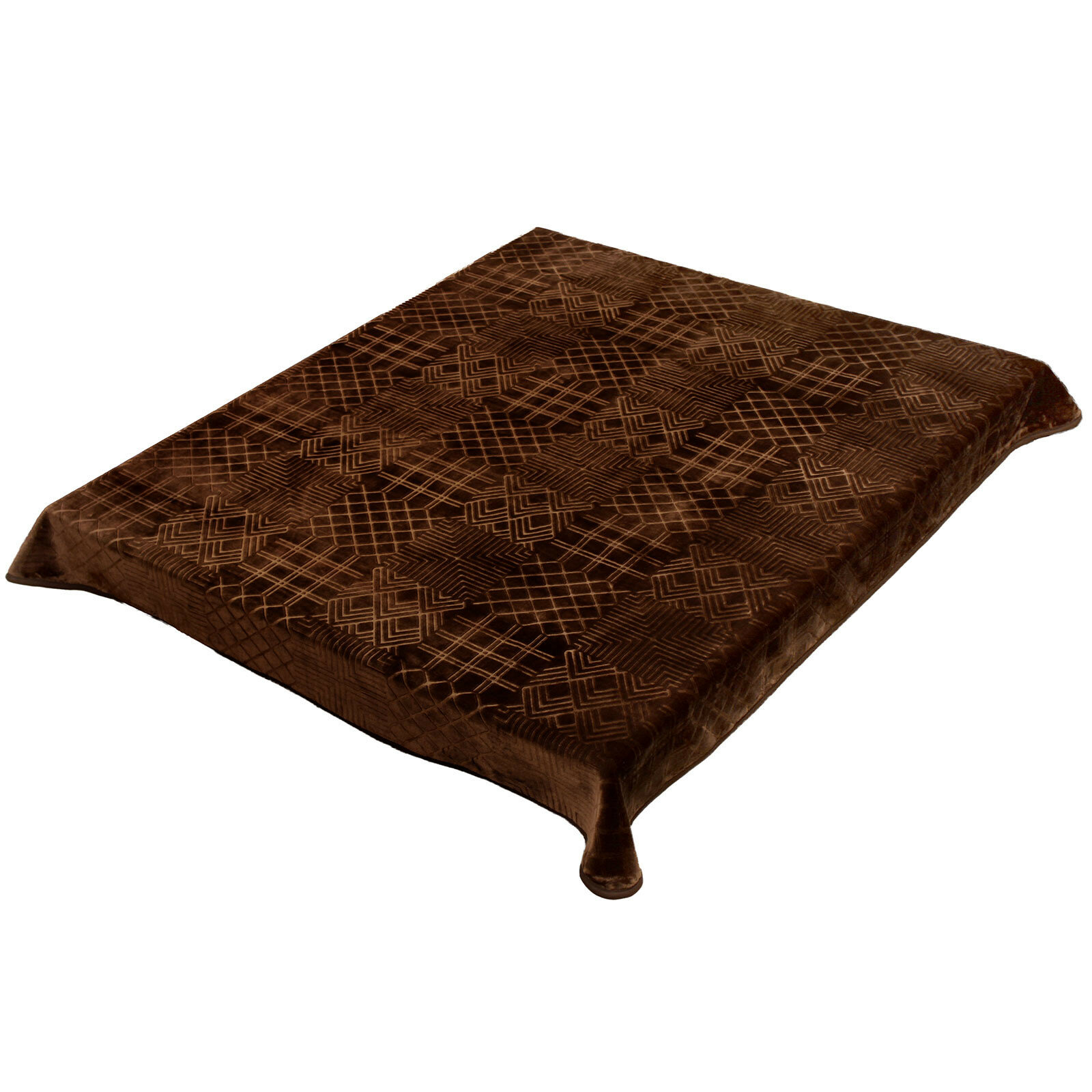 Пледы и покрывала Smoon Плед однотонный коричневый "Геометрия" 200x240 евро Смун