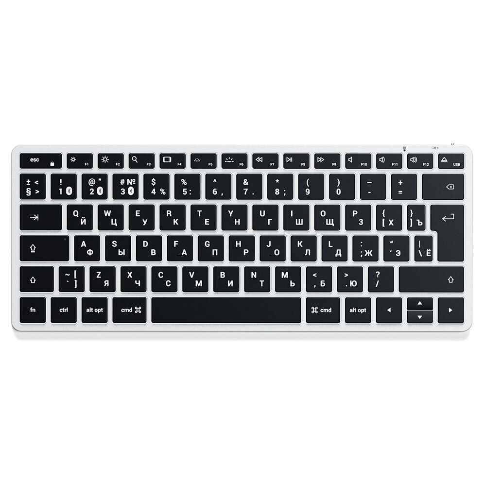 Клавиатура Satechi Slim X1 Bluetooth Backlit Keyboard, Bluetooth (ST-BTSX1S-RU) серебристый, 1 год гарантия