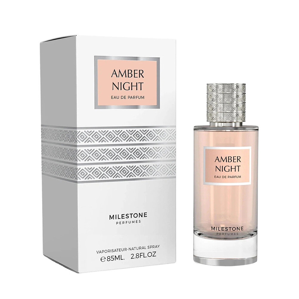 Древесные духи Milestone Amber Night / Парфюмерная вода 85 мл / Аромат Майлстоун Эмбер Найт / Парфюм для женщин и мужчин