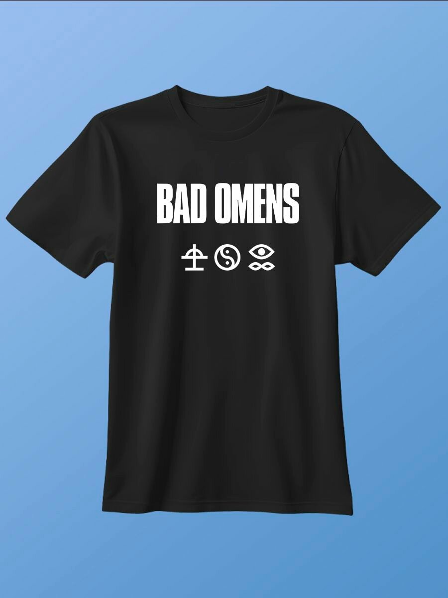 Футболка с надписью bad omens