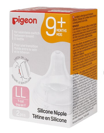 Соска Pigeon 3349080268 из силикона для бутылочки для кормления LL 9+мес 2шт