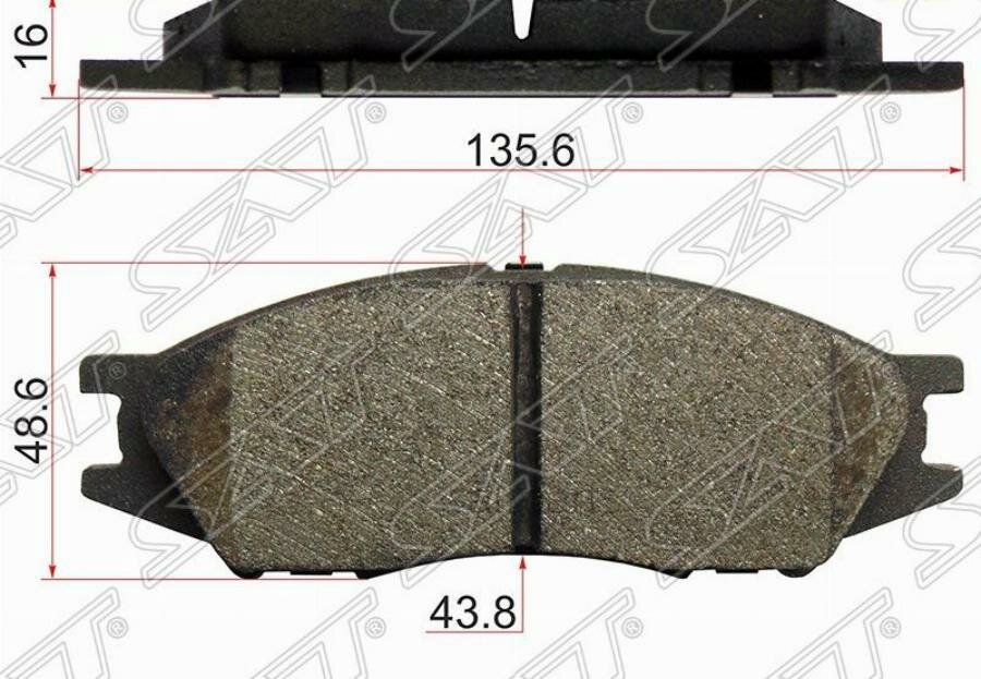 SAT ST-AY040-NS053 Колодки тормозные (Спереди) Nissan AD 99-08 / Almera 00-06