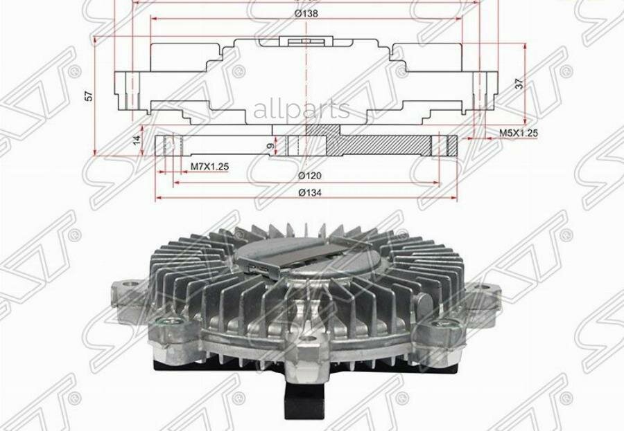 SAT ST-ME200095 Вискомуфта Mitsubishi Delica 94-07 / Pajero 91-00