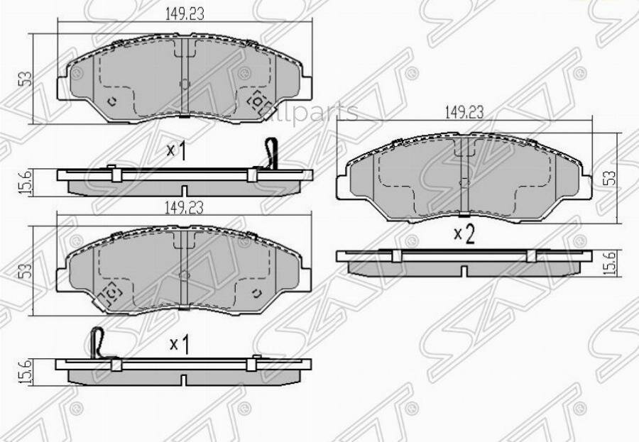 SAT ST-0K0453323Z Колодки тормозные (Спереди) Kia Sorento 02-09 / Sportage 93-06