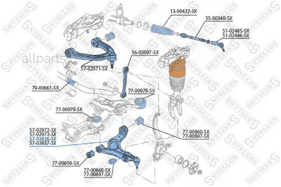 STELLOX 5703836SX рычаг перед. подвески! \ Audi Q7