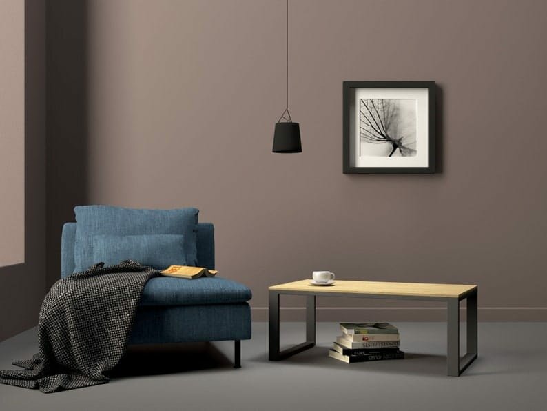 Столик журнальный LOFT DESING, 90х50х40 см, деревянный, черный, стиль лофт