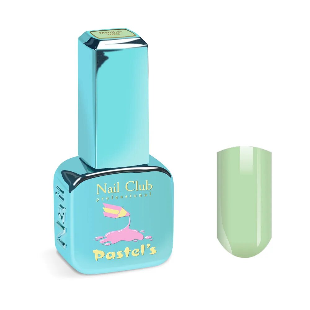 Nail Club professional Эмалевый гель-лак для ногтей с липким слоем PASTEL'S 1002 Menthol 13 мл