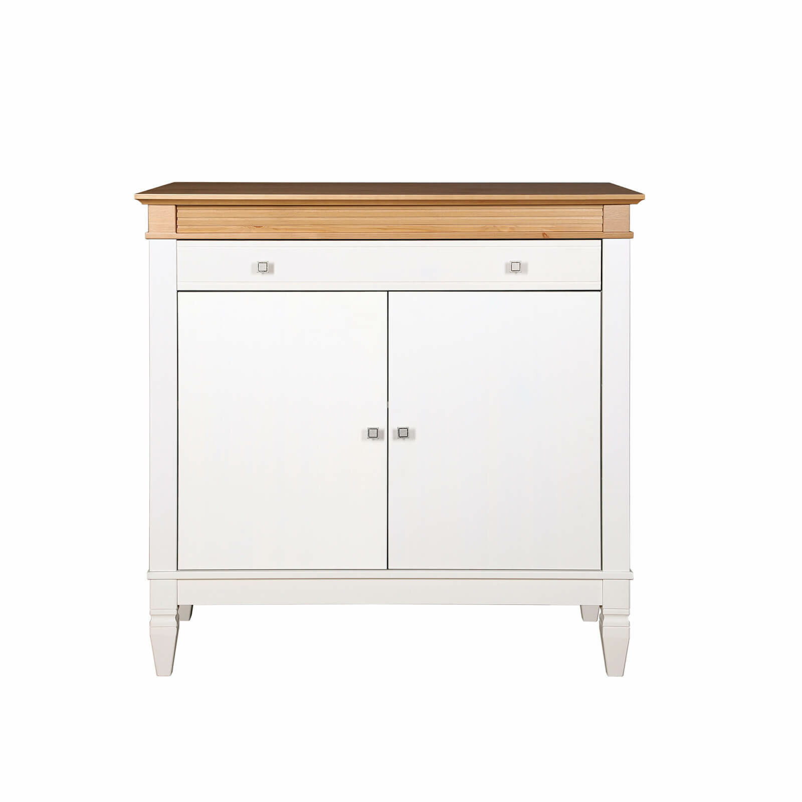 Комод ММЦ Гостиная Ольса 221 (белый лак+антик №24) из массива сосны