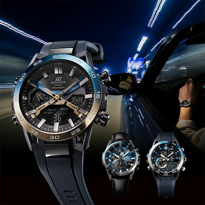 Наручные часы CASIO Edifice, черный, синий — фото 1