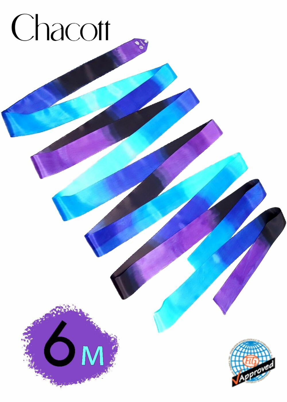 Лента CHACOTT Gradation цветная 6м. 779 (Фиолетовый-Черный-Синий-Голубой) FIG