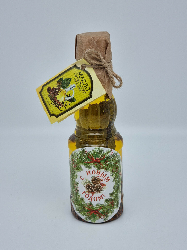 Масло подсолнечное для салатов с желтой аджикой 250мл с новым годом