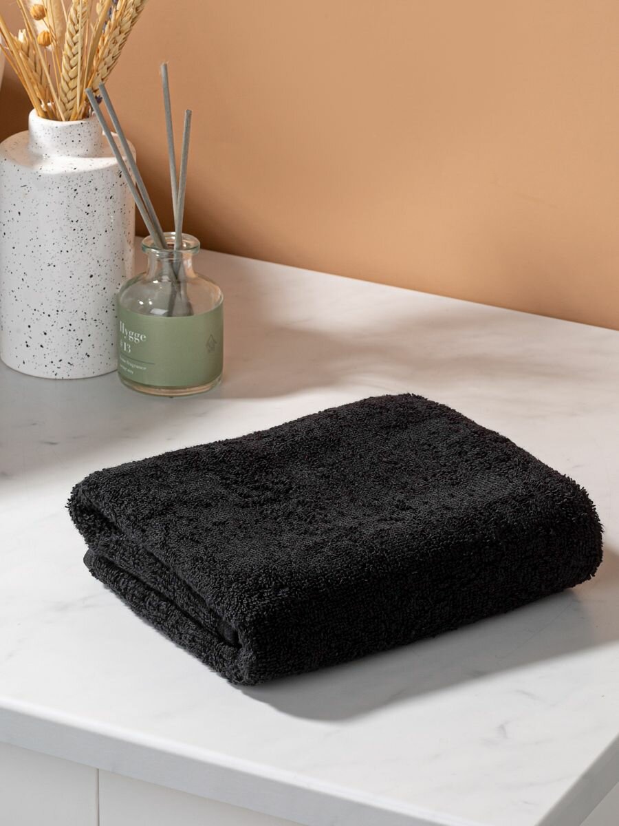 Махровое полотенце 40х70 см. Sandal Оптима , плотность - 400 гр, цвет - черный