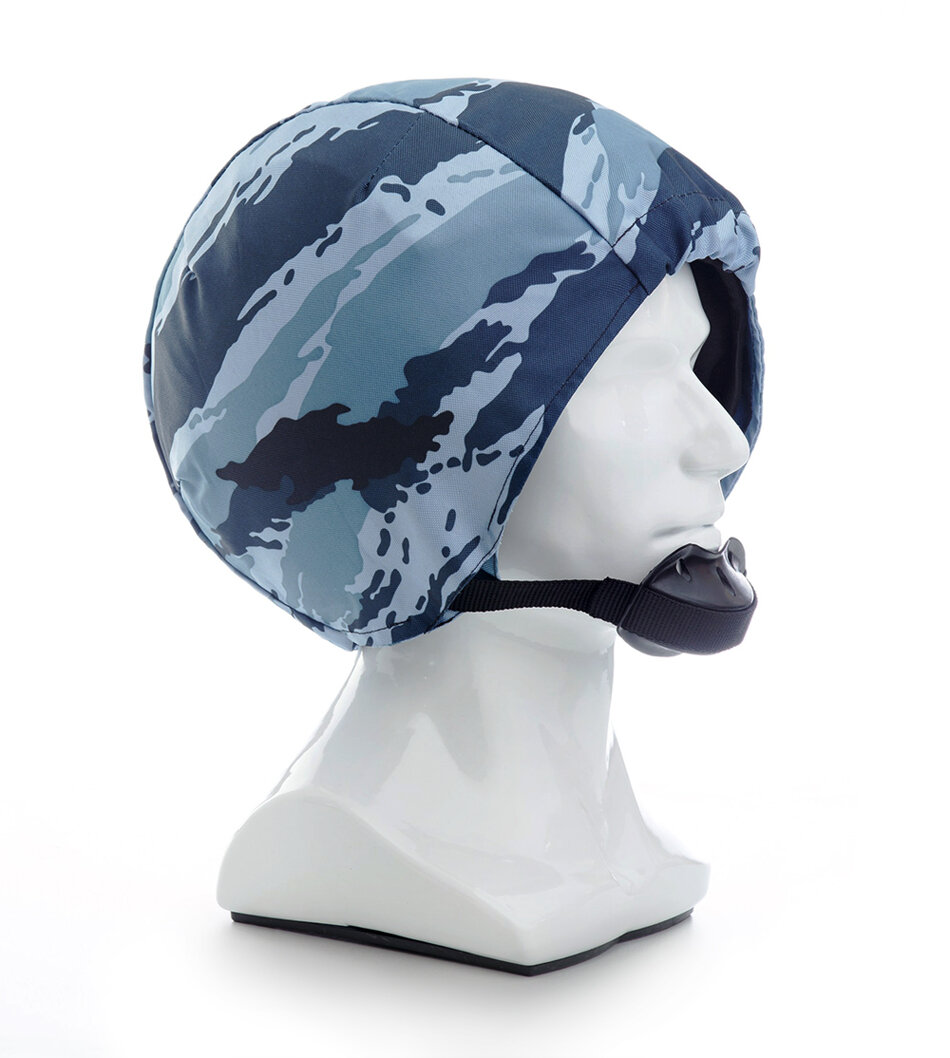 Шлем Бр2+С (с усиленной лобовой пластиной по Бр2 классу) для ГБР, ЧОП. ЧОО. Стандартный "Альфа-2", Синий камуфляж.