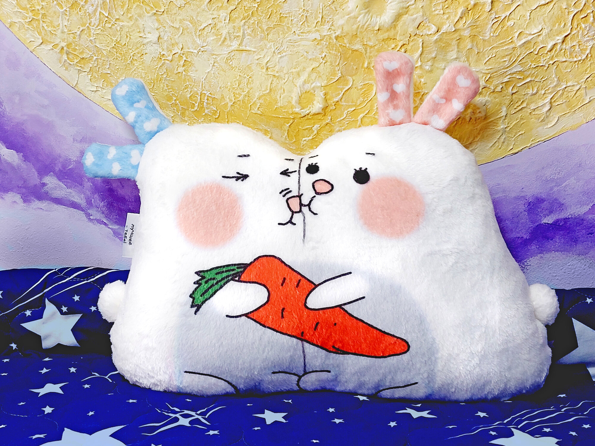 Подушка-обнимашка "Зайка", подушка кролики 35х50