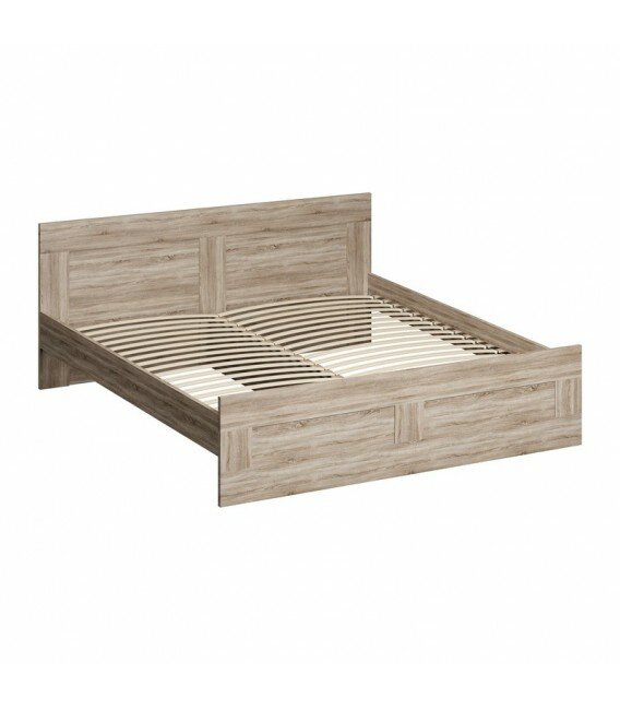 Кровать сириус двухспальная с ортопедическим основанием 180х200, ДСП, цвет Дуб Сонома 2.02.04.210.3