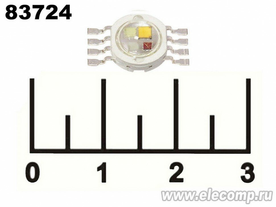 Светодиод LED 12W(4*3W) RGBW 3V 4*0.7A 8pin LXHL-8RGBW3E