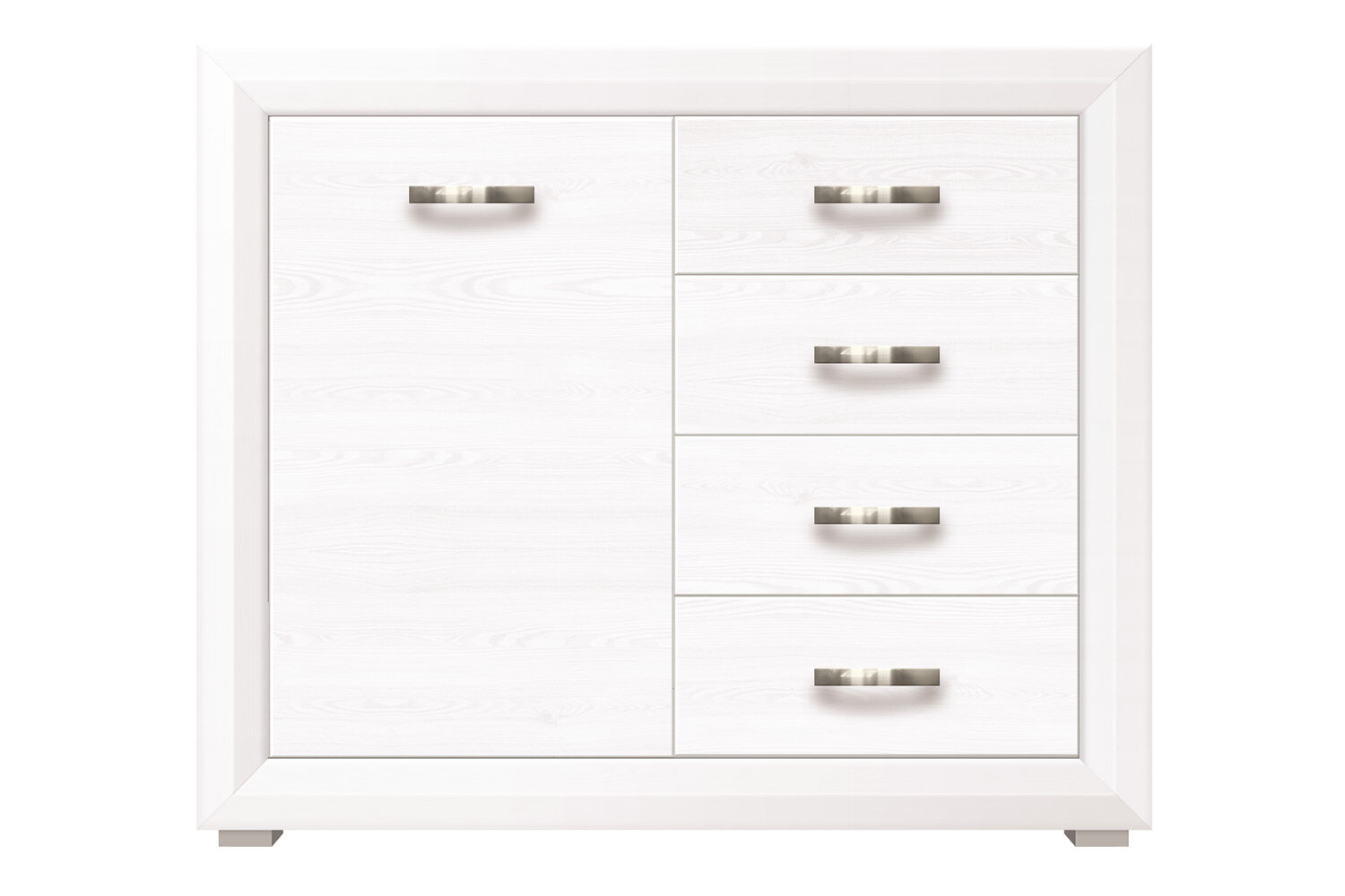 Тумба Malta B136-KOM1D4S, 106,4x90,6x37,7 см, 4 ящика, ЛДСП, цвет белый