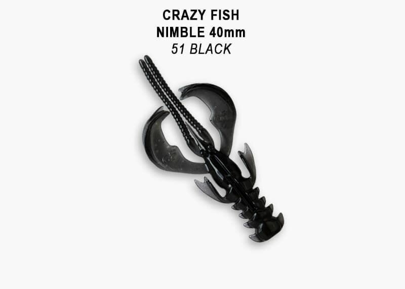 Силиконовые приманки Crazy Fish Nimble 1.6" 49-40-51-6 кальмар