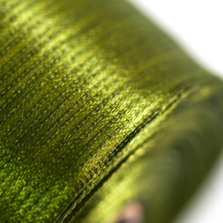 Лента атласная 66 м для вышивки / рукоделия / декора, цвет темно-оливковый, ширина 3 мм