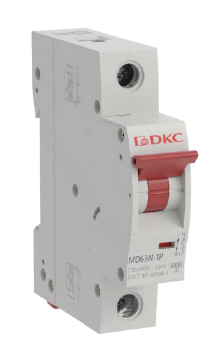 Автоматический выключатель DKC / ДКС YON max MD63N модульный, 1P 25А характеристика С, 6кА, MD63N-1PC25 / электроавтомат