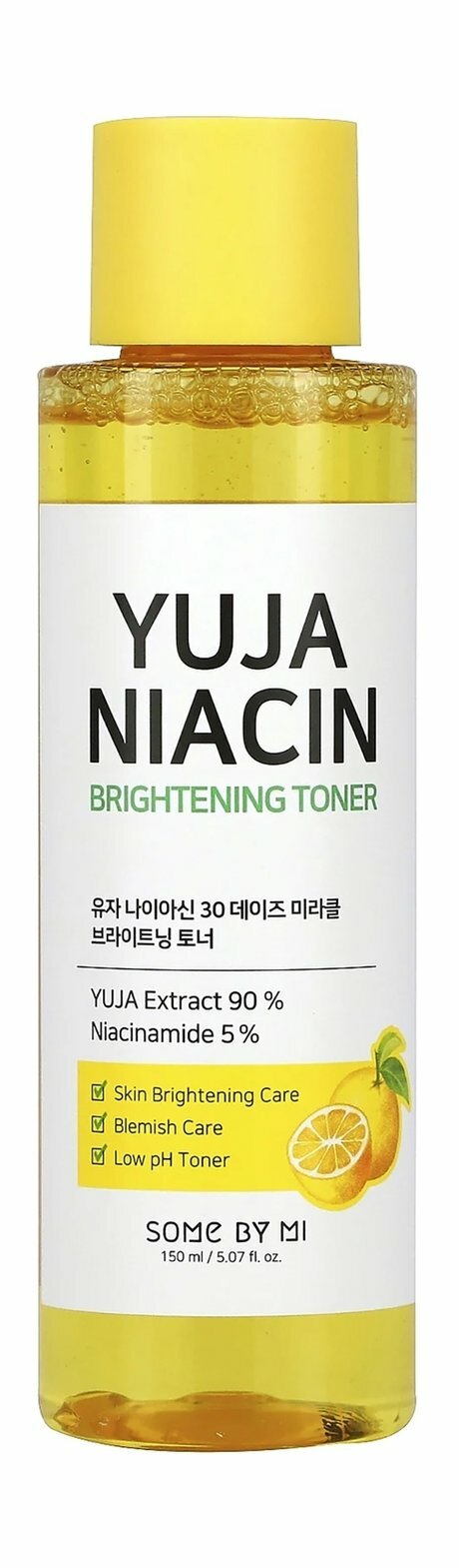 Some by Mi Yuja Niacin Brightening Toner, Тонер для сияния кожи лица с ниацинамидом 5% и экстрактом юдзу, 150мл