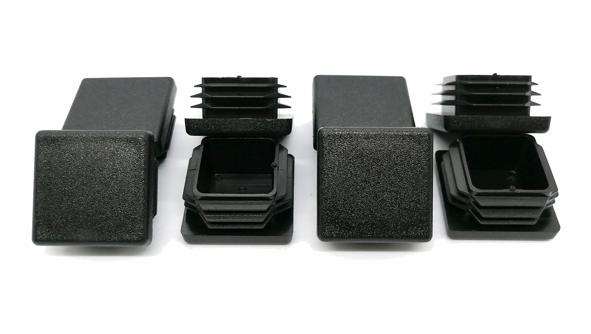 Заглушка квадратная для трубы с внешними размерами 30х30мм и размерами отверстия от 25х25мм до 29х29мм, пластиковая, 8шт.