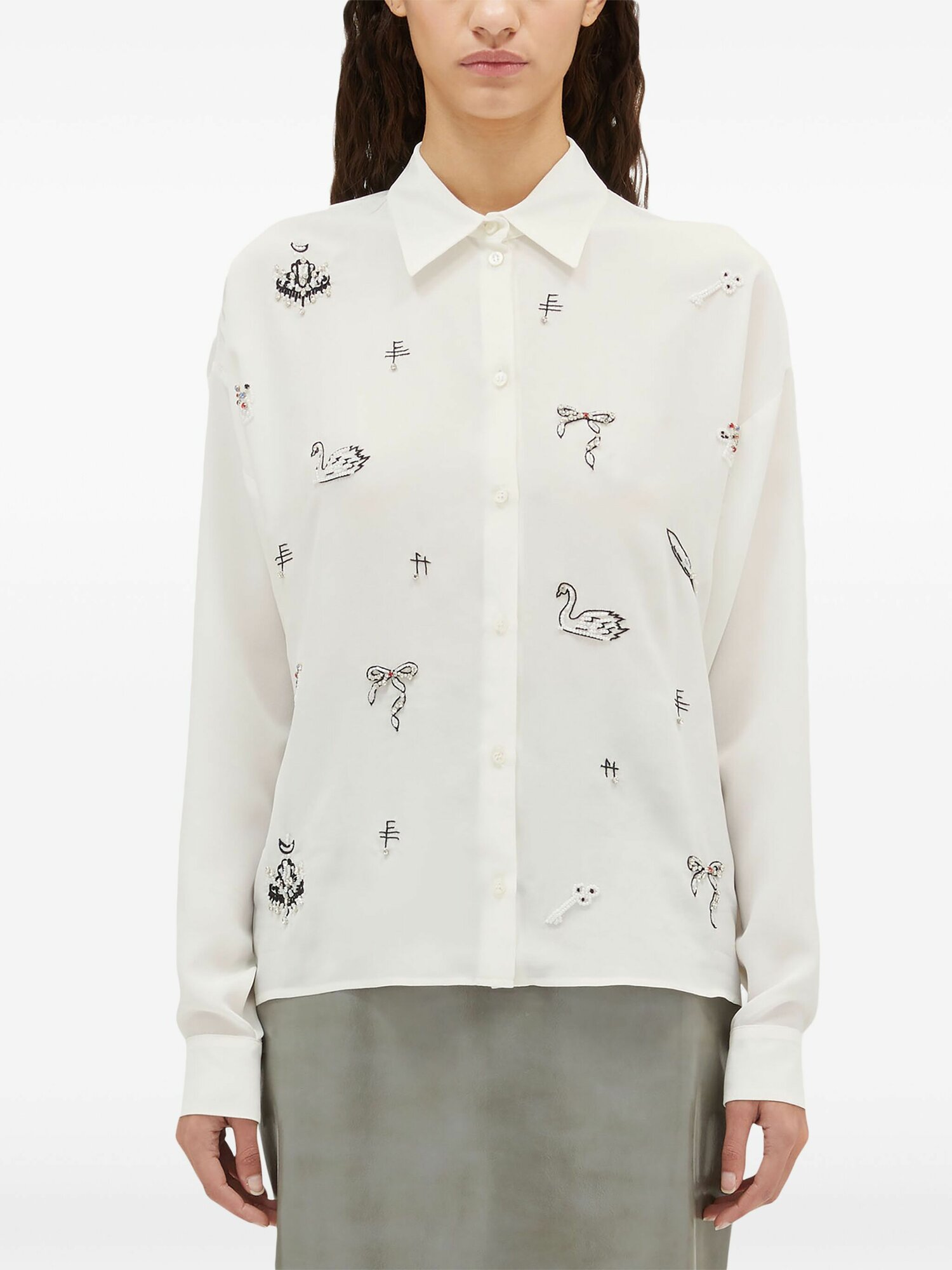 Рубашка MSGM, размер 46, white — фото 1