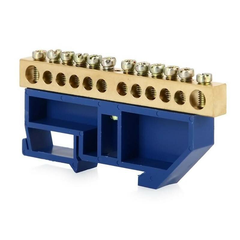 Шина нулевая с изолятором на DIN-рейку (ШНИ-6х9-12-Д-С), IEK (YNN10-69-12D-K07)