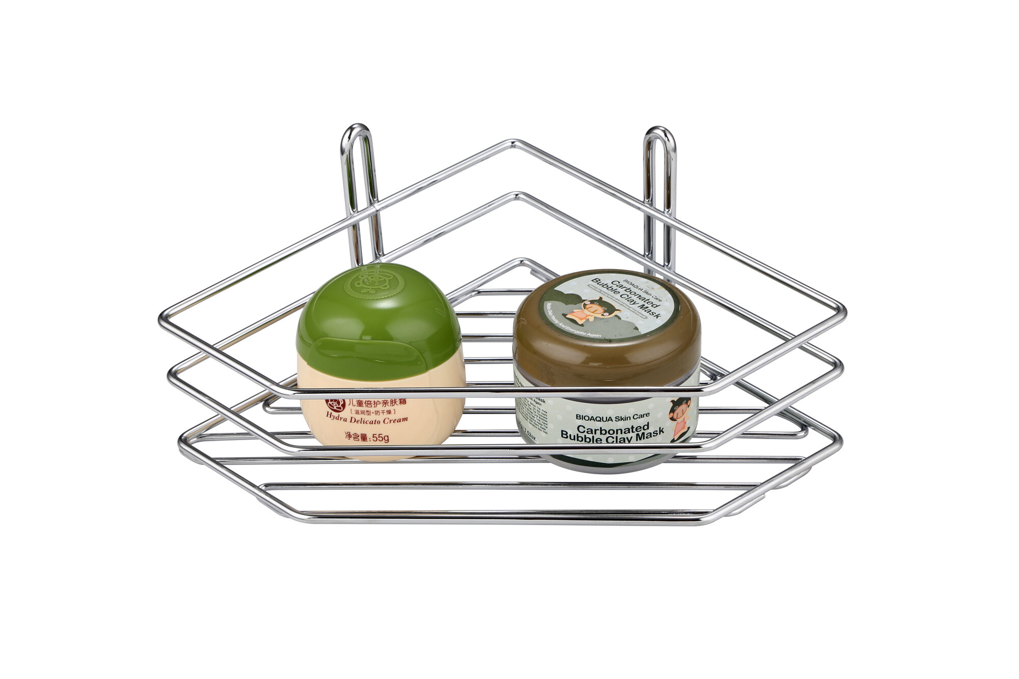 Полка угловая 1-а ярусная 4028, трапеция, двойной бордюр, 19*19*10