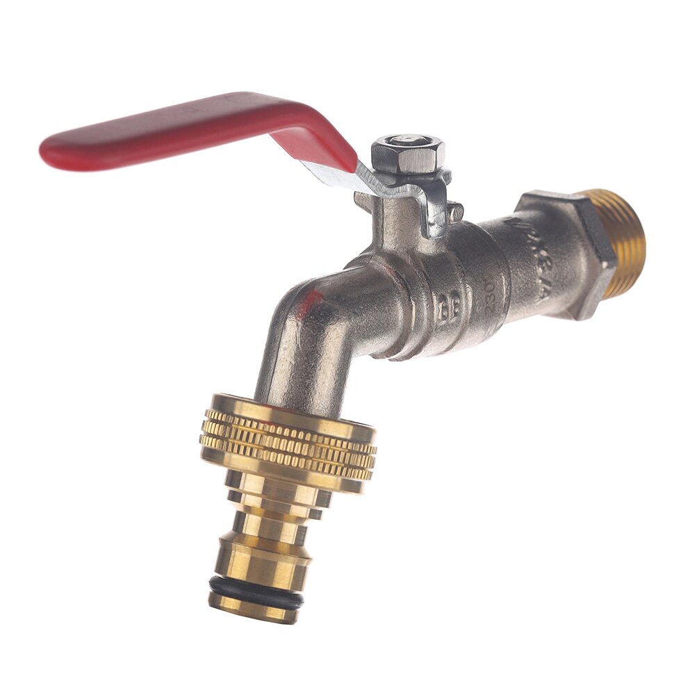 Кран садовый, с быстросъемным соединением, наружная резьба 3/4", 1 шт.