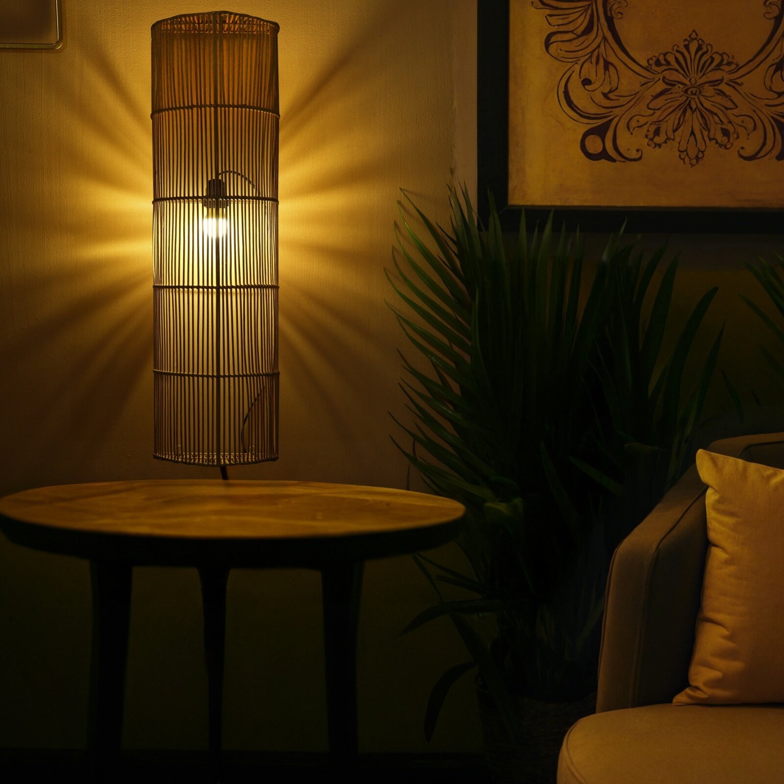 Светильник настенный из ротанга «Айша», 2×120 Вт, Е27, 23×15×80 см